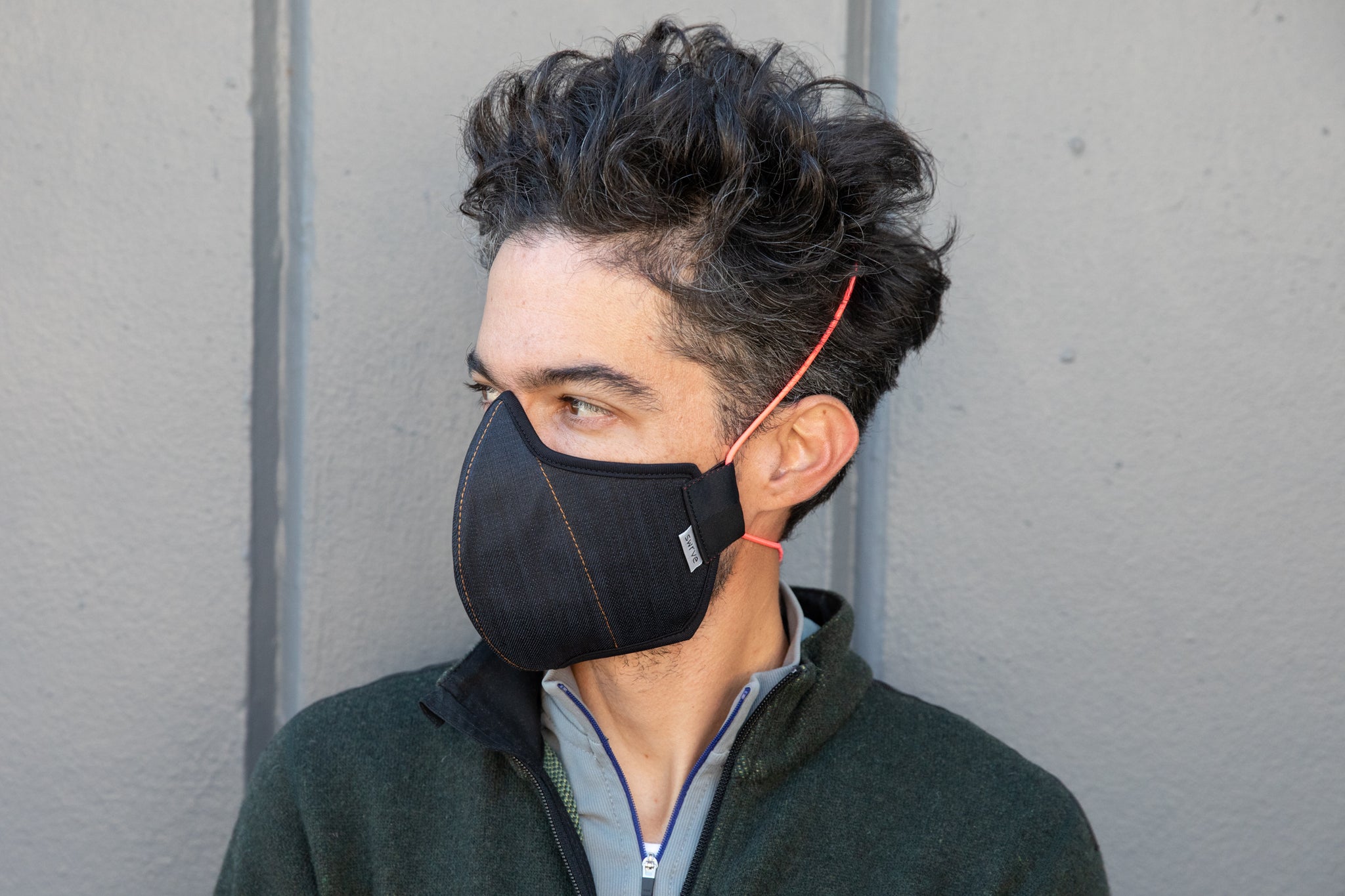 LONG midnight cotton denim MASK – swrve