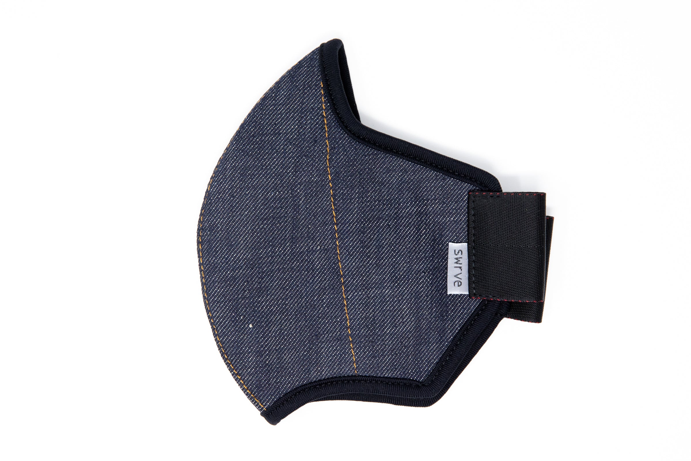 LONG indigo cotton/linen denim MASK – swrve
